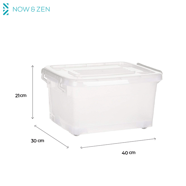 Large Plastic Storage Box (15 Litre) - with Locking Lid, Handles and W ...