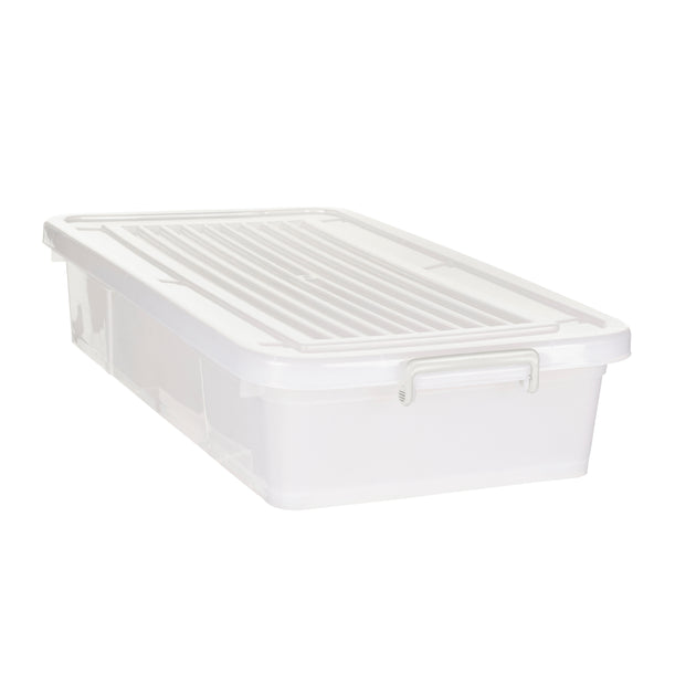 Underbed Plastic Storage Box (45 Litre) - with Locking Lid, Handles ...