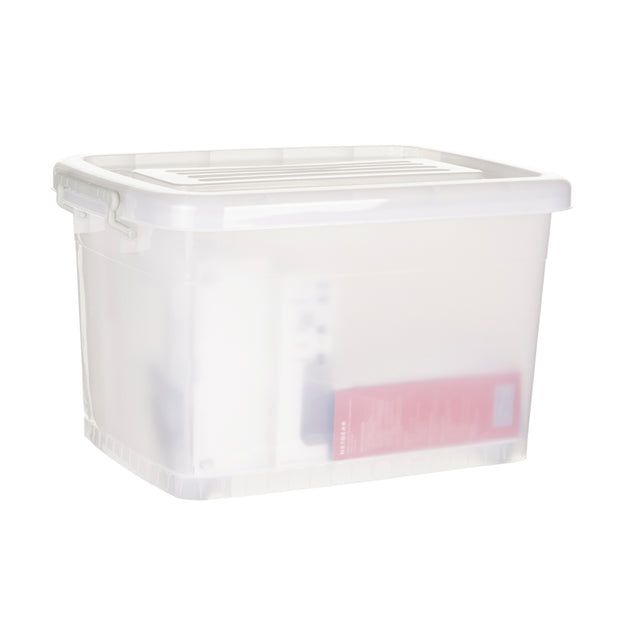 Large Plastic Storage Box (50 Litre) - with Locking Lid, Handles and W ...