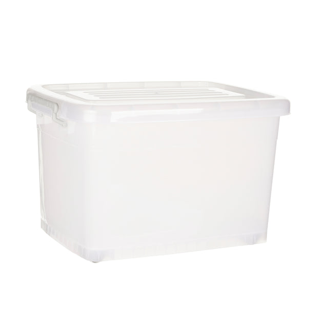 Large Plastic Storage Box (50 Litre) - with Locking Lid, Handles and W ...