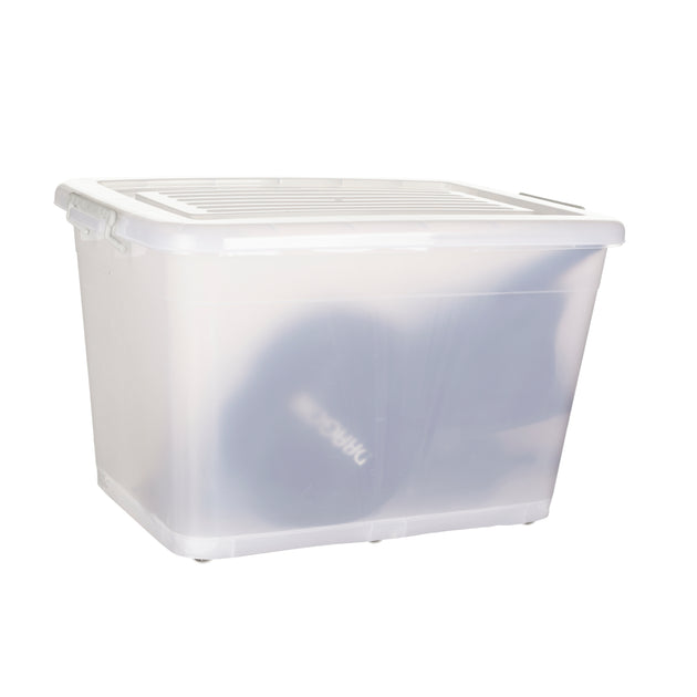 Large Plastic Storage Box (110 Litre) - with Locking Lid, Handles and ...